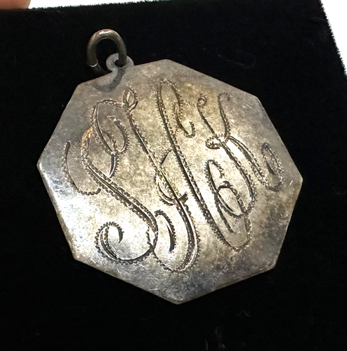 Vintage Monogram Necklace Pendant MARKED 925 STERLING SILVER Jewelry ...