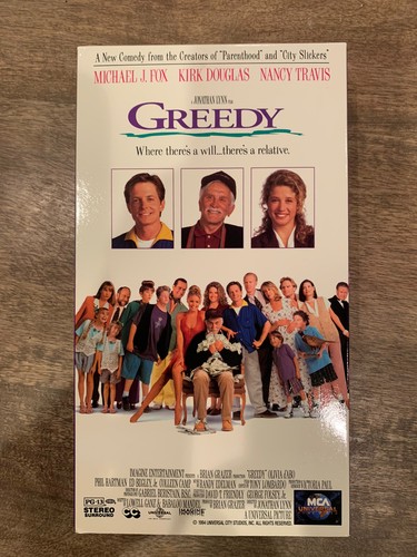 Greedy (VHS, 1994) Michael J. Fox Kirk Douglas Nancy Travis 96898200431 ...