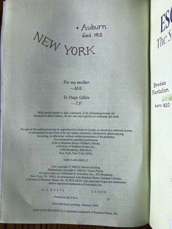 Monica Kulling Escape North! The Story Of Harriet Tubman Paperback Book ...