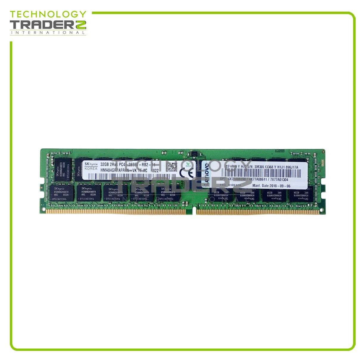 01DE974 Lenovo 32GB PC4-21300 DDR4-2666MHz ECC 2Rx4 Memory 7X77A01304 ...