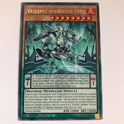 Vaylantz Dominator Duke - TAMA-EN008 - Rare - 1st Edition - YuGiOh ...