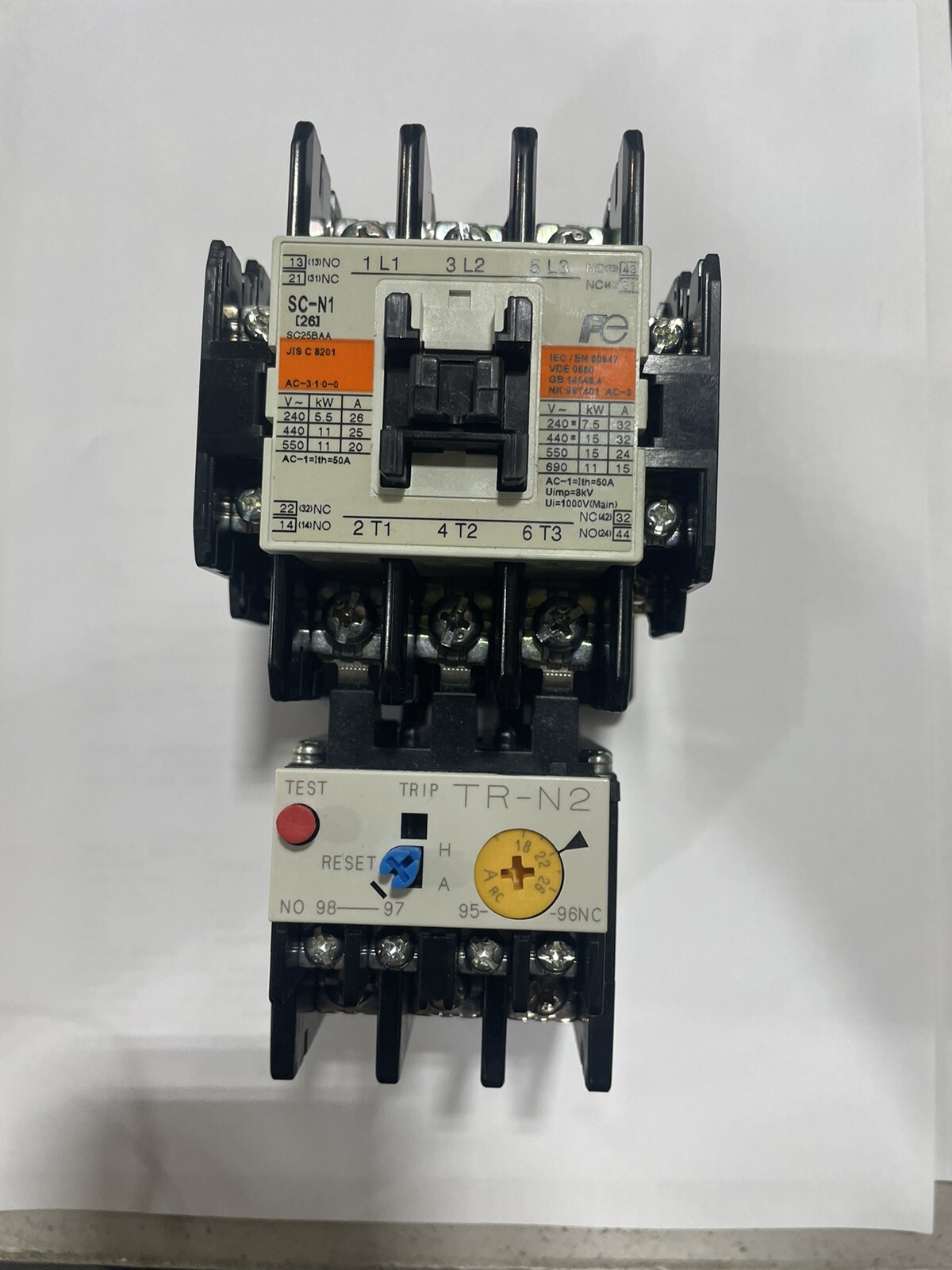 Fuji Electric SC-N1 Contactor With 110 VAC Coil and TR-N2 Overload (18 ...