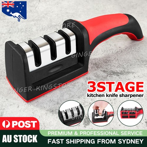 OZ Knife Sharpener 3 Stage Kitchen Diamond Sharp Knives Scissor ...