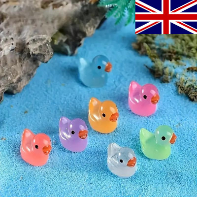 1-100pcs Mini Resin Ducks Luminous Tiny Ducks Miniature Duck Glow in ...