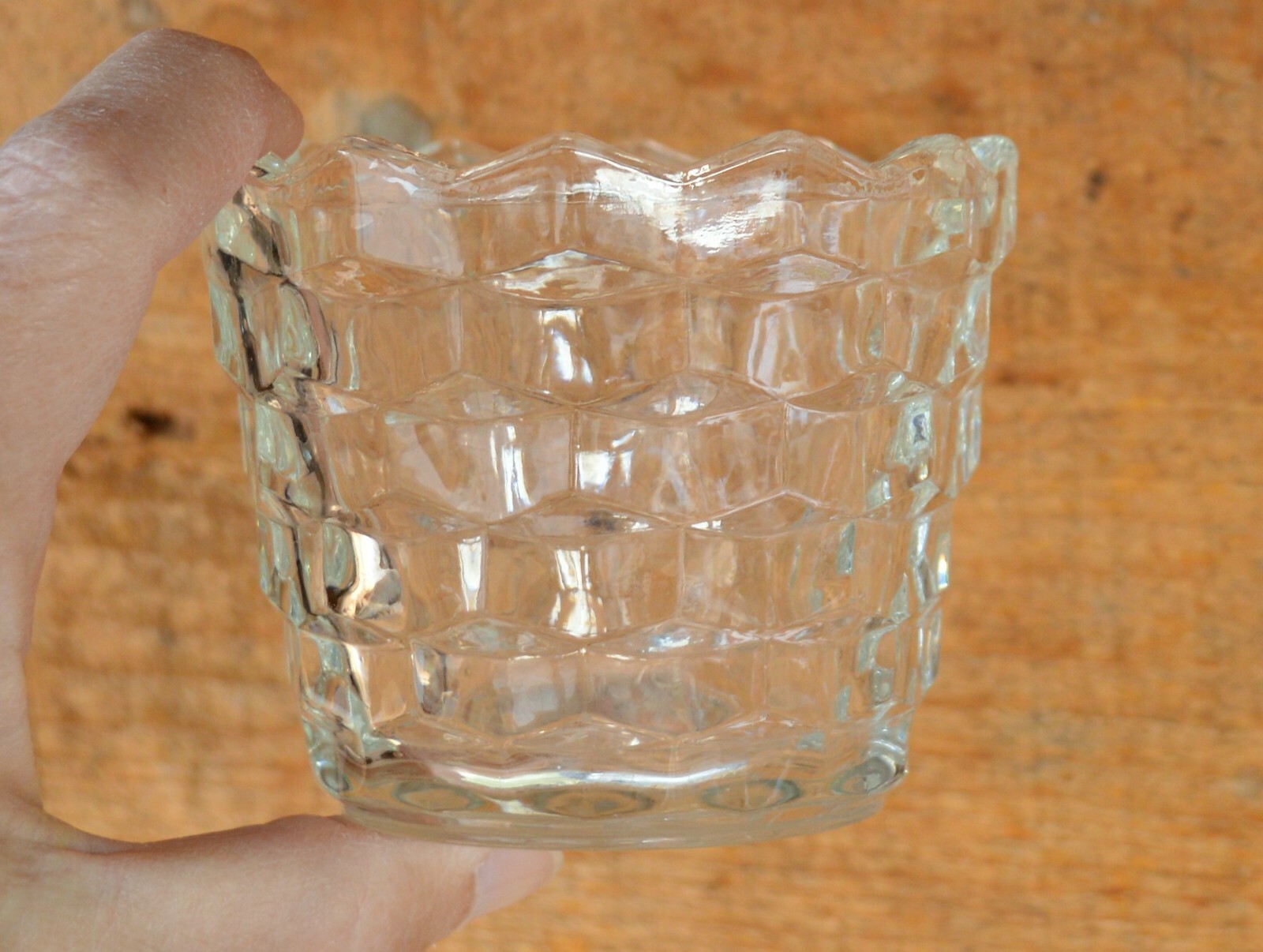VTG Clear Pressed Glass Cube Design Creamer Fostoria? & Mismatched ...