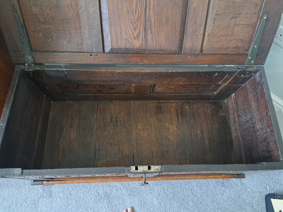 17th Century OAK COFFER With Stand + "Safe Bind Safe Find" Inscription ...