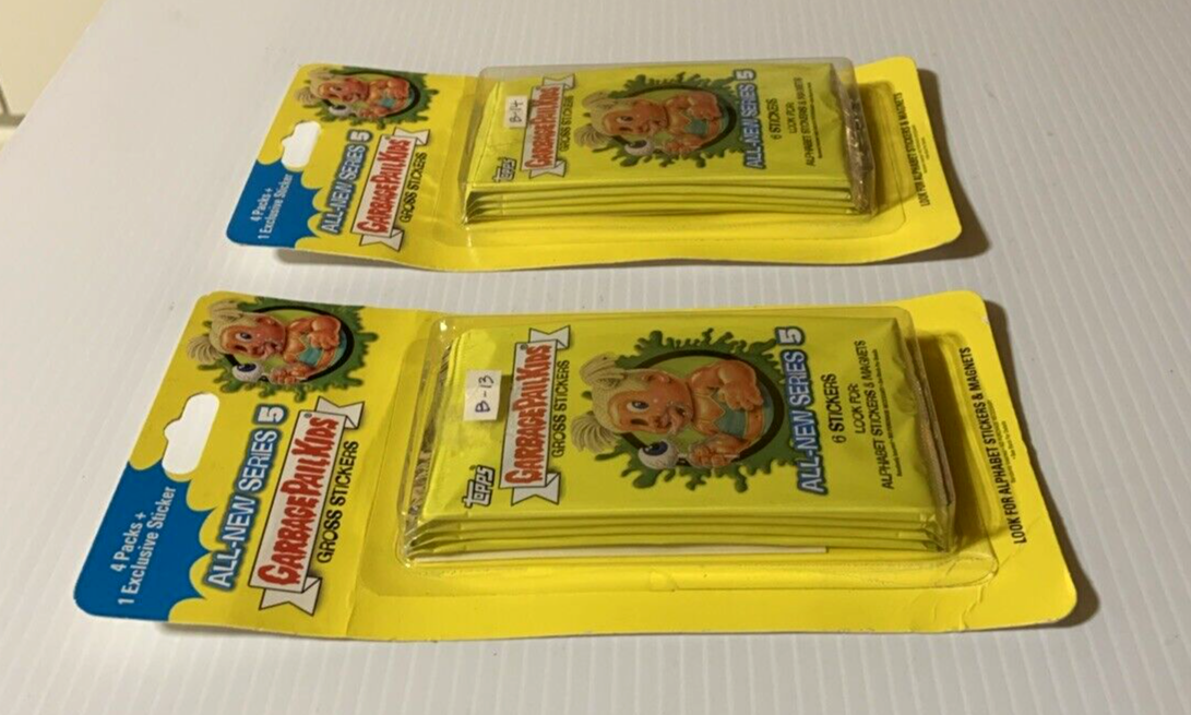 GPK Garbage Pail Kids ANS5 2 Blister Packs SEALED 8 Packs & Bonus ...