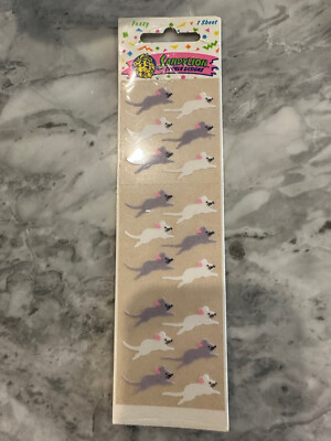 Vintage Sandylion Rare Stickers 1980’s Mice Mouse Fuzzy New In Package ...
