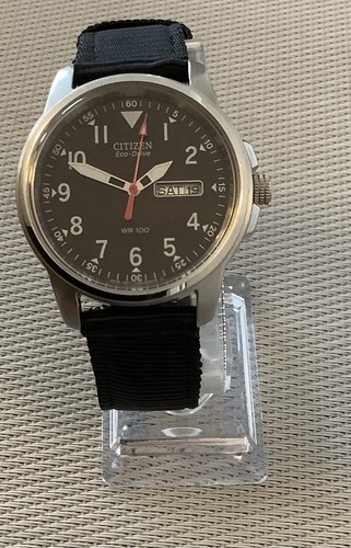 Citizen Eco Drive Military Mens Watch. New Strap. | eBay UK