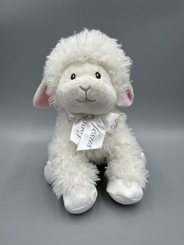 Aurora Musical White Lamb Stuffed Animal W/ Baby Blessings Bow Plush ...