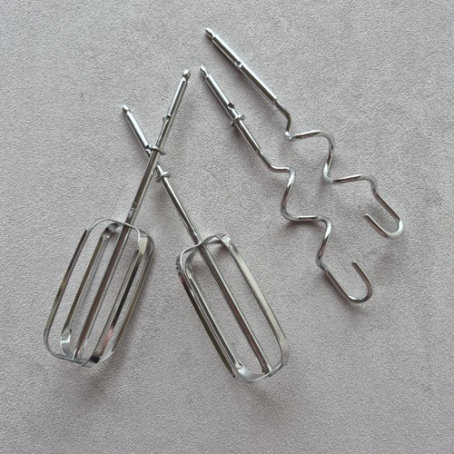 Replacement Hand Mixer Beaters & Dough Hooks Set Chrome Attachments ...