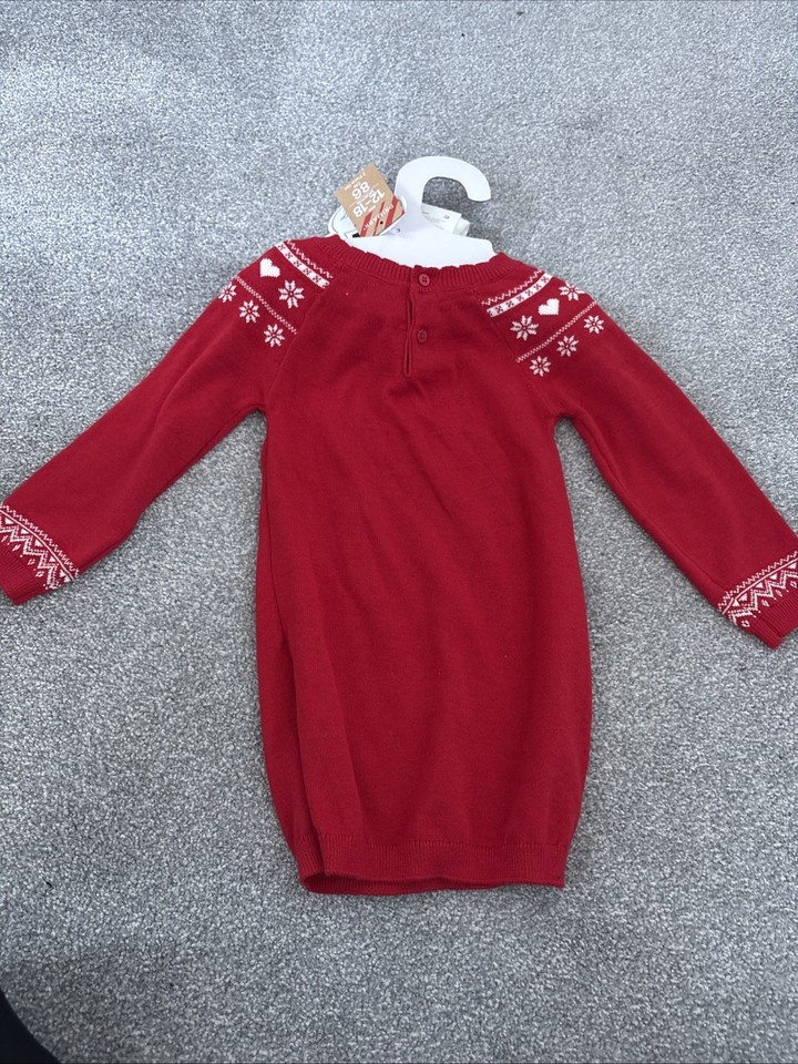 PRIMARK DISNEY BABY 12-18 Months Red Knitted Mini Mouse Dress With ...