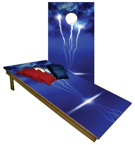 LIGHTNING STORM Cornhole Boards BEANBAG TOSS GAME w Bags Force of ...