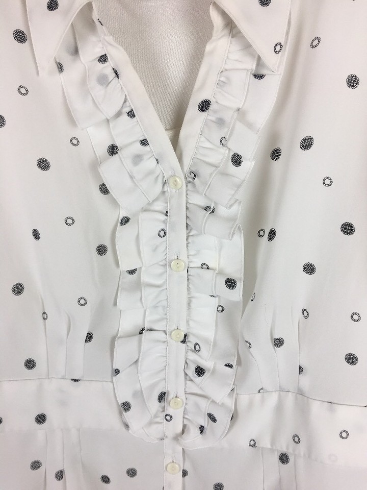 JM Collection Woman 2 Piece Blouse Tank Size 20W White Black Dots B10*B ...