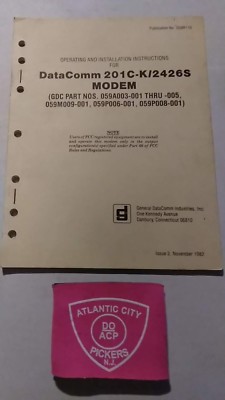 GENERAL DATACOMM 201C-K/2426S MODEM OPERATING AND INSTALLATION ...