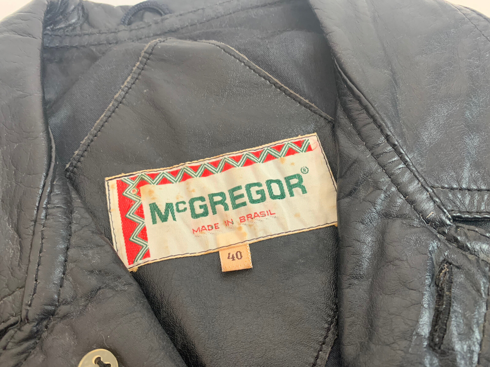 Vintage McGregor Leather Bomber Motorcycle Jacket Bla… - Gem