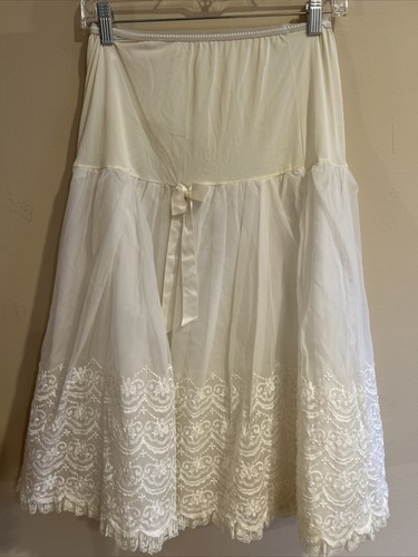 Vintage White Lace Crinoline Slip Waist 26” | eBay