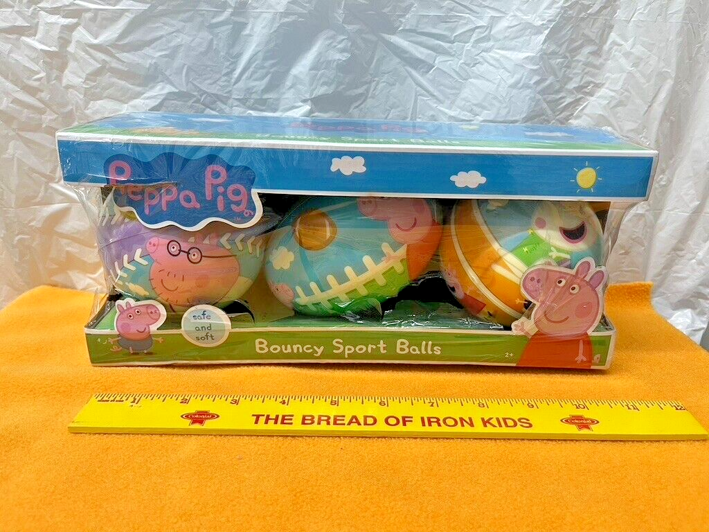 Peppa Pig Bouncy Sport Balls Kids Soft Colorful Set of 3 Balls - New in ...