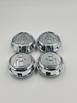 AMG Maybach Wheel Center Caps 60mm Screw-On Black Chrome 4pcs Mercedes ...