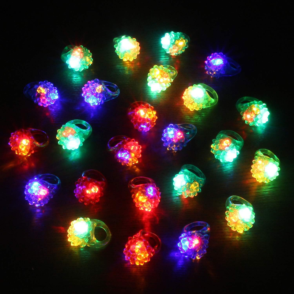Party Stars Flashing LED Bumpy Jelly Ring Light-Up Toys (24 Pack) | eBay