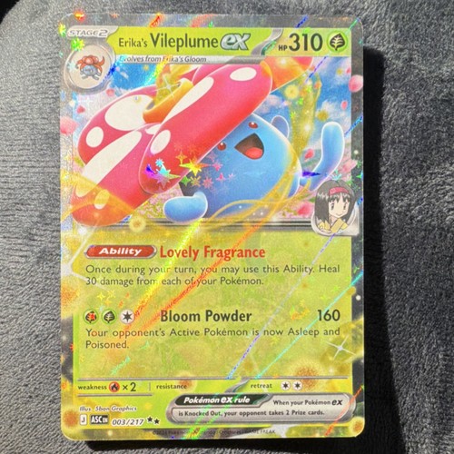 Ascended hero Erika's Vileplume ex 310 HP Holo EX 003/217 ASC Pokémon ...