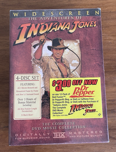 Indiana Jones Complete DVD Movie Collection 4-Disc Set NEW Sealed THX ...