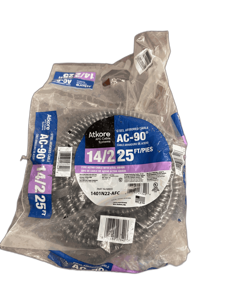 Southwire 14/2 x 25 ft. Solid CU BX/AC (AL Armored Cable) Armorlite ...