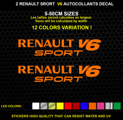 RENAULT V6 autocollant Véritable decal autocollant STICKERS WATERPROOF ...