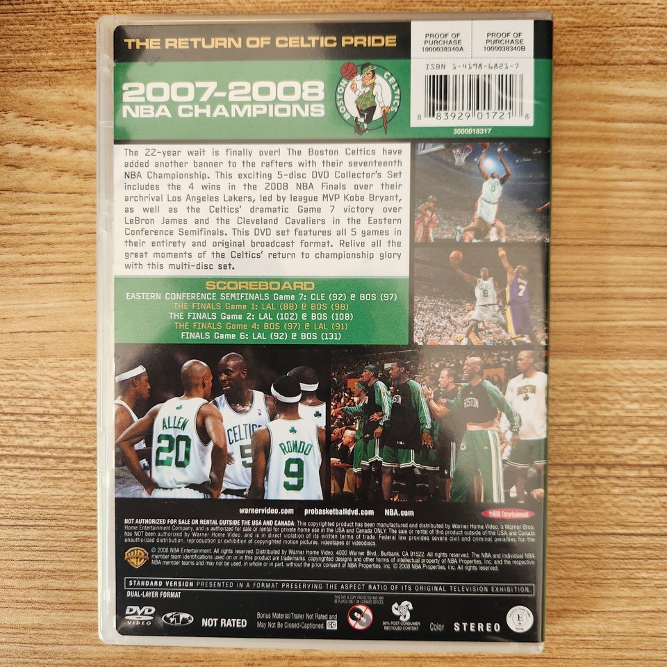 Boston Celtics NBA Champions 2007-2008 (DVD, 2008, 5-Disc Set, Special ...