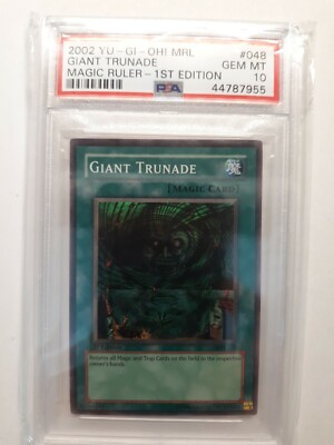 2002 Yugioh Giant Trunade 1st Edition MRL-048 Super Rare PSA 10 Gem ...