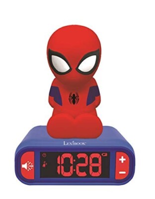 Lexibook Marvel Spider Man Digital Alarm Clock with Night Light Snooze ...