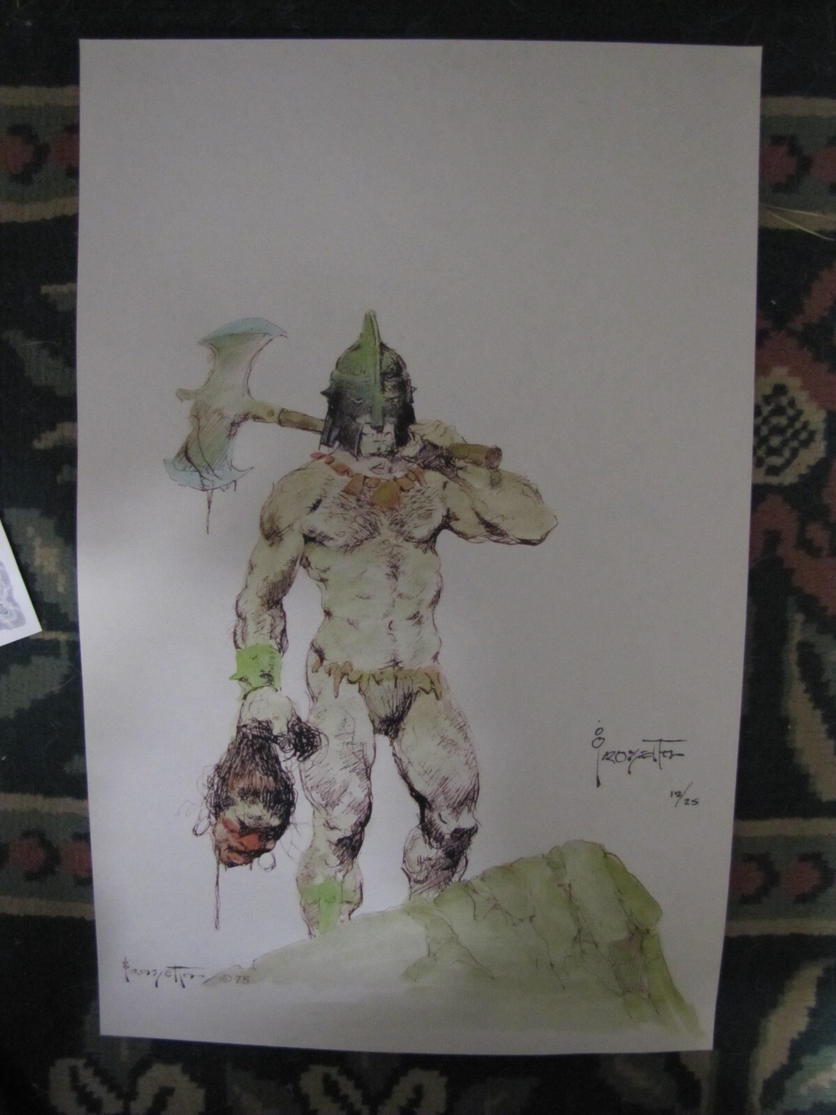 Frank Frazetta-Night Raider- hand painted signed art print w/ COA # 12/ ...