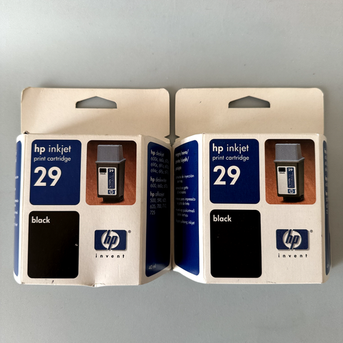 2x Genuine HP 29 Deskjet Deskwriter Officejet BLACK Ink Cartridge ...