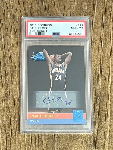 2010 Donruss Rated Rookie- Paul George Rookie RC Auto /399🔥PSA 8 POP 6 ...