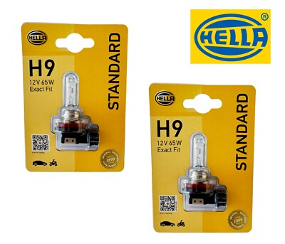 2x Hella H9 HALOGEN GLÜHBIRNE 12V 65W AUTO-LAMPE PGJ19-5 NEBEL ...