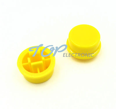 100pcs Yellow Round Tactile Button Caps For 12×12×7.3mm Tact Switches ...