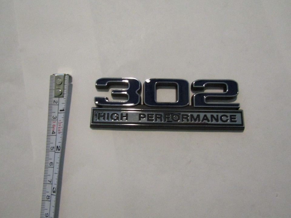 302 HIGH PERFORMANCE EMBLEMS 2PCS FITS FORD MERCURY CHEVROLET 5.0 5.0L ...