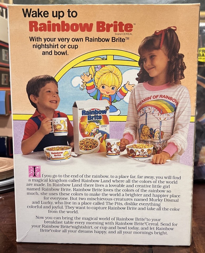 Vintage Rare Original 1984 Rainbow Brite Cereal Box Ralston bright Very ...