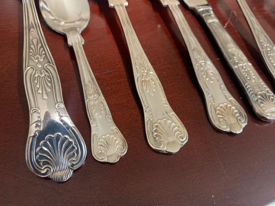 Vintage Viners 60 Piece Canteen of Silver Plated Kings Pattern Cutlery ...