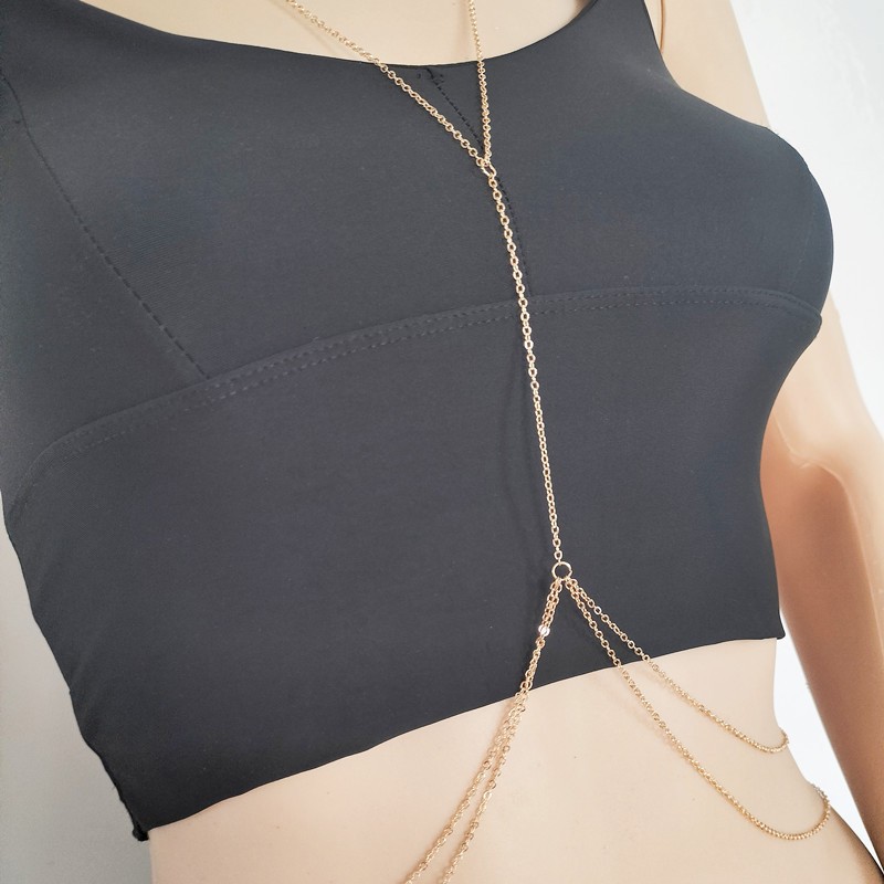 Sexy Chest Chain Bikini Female Body Belly Chains for Women Cross Waist ...