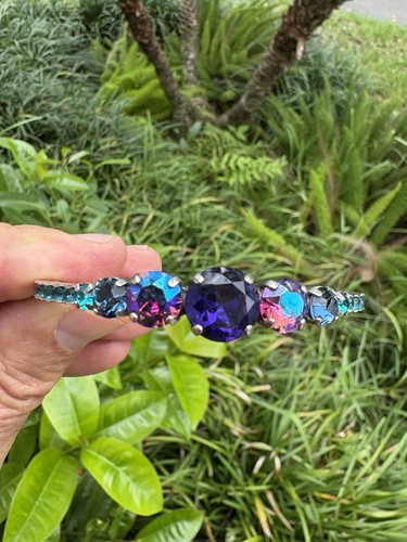 Sorrelli Blue Shades Cuff Bracelet antique silver tone,5 3/4”,1”gap. | eBay