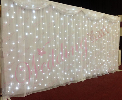 White Starlight Curtain, LED Backdrop, LED Star Cloth with Detachable ...