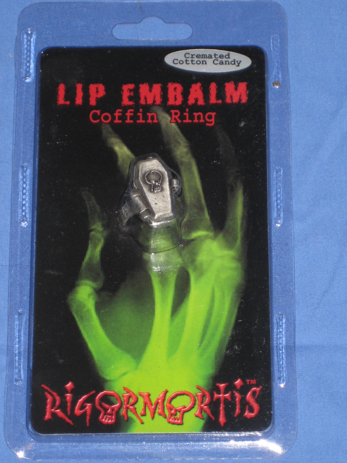 SKULL COFFIN POISON RING LIP EM BALM PEWTER Sinister Strawberry | eBay