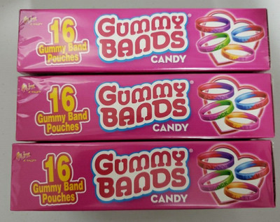 (3) Flix Gummy Bands Candy-Friendship Exchange 16 Gummy Band Pouches ...