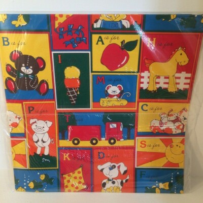 NOS 1980's Vintage Gift Wrap Paper Kids Alphabet scenes ABC's Cute | eBay