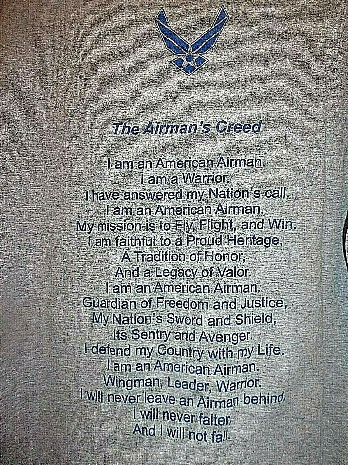 AFA the Airman's Creed gray M t shirt - Gem