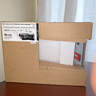 Lithonia Lighting 6 in. Wafer Square Smooth White Selectable New ...