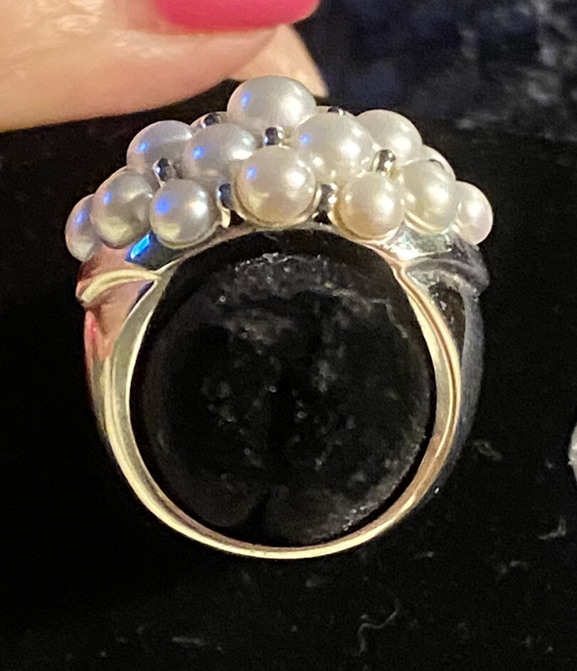 HONORA Cultured Freshwater Pearl Cluster Sterling Silver Ring. Size 6 ...