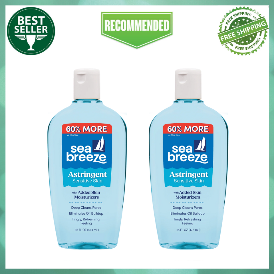 (2 Pack) Sea Breeze Astringent for Sensitive Skin and Redness, 16 fl oz ...