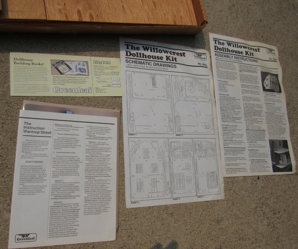 VTG Greenleaf WILLOWCREST 3 Wooden Dollhouse LOT Sweetheart Ashley ...